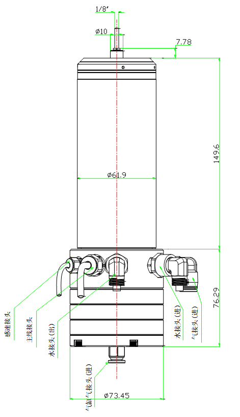 Cartridge D1822 / D1686 Westwind Air Bearings CNC Router Spindle