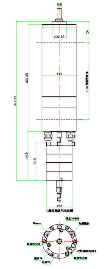 3.3KW Ball Bearing Spindle , RPM 40000 Precise High Speed Spindles High ...